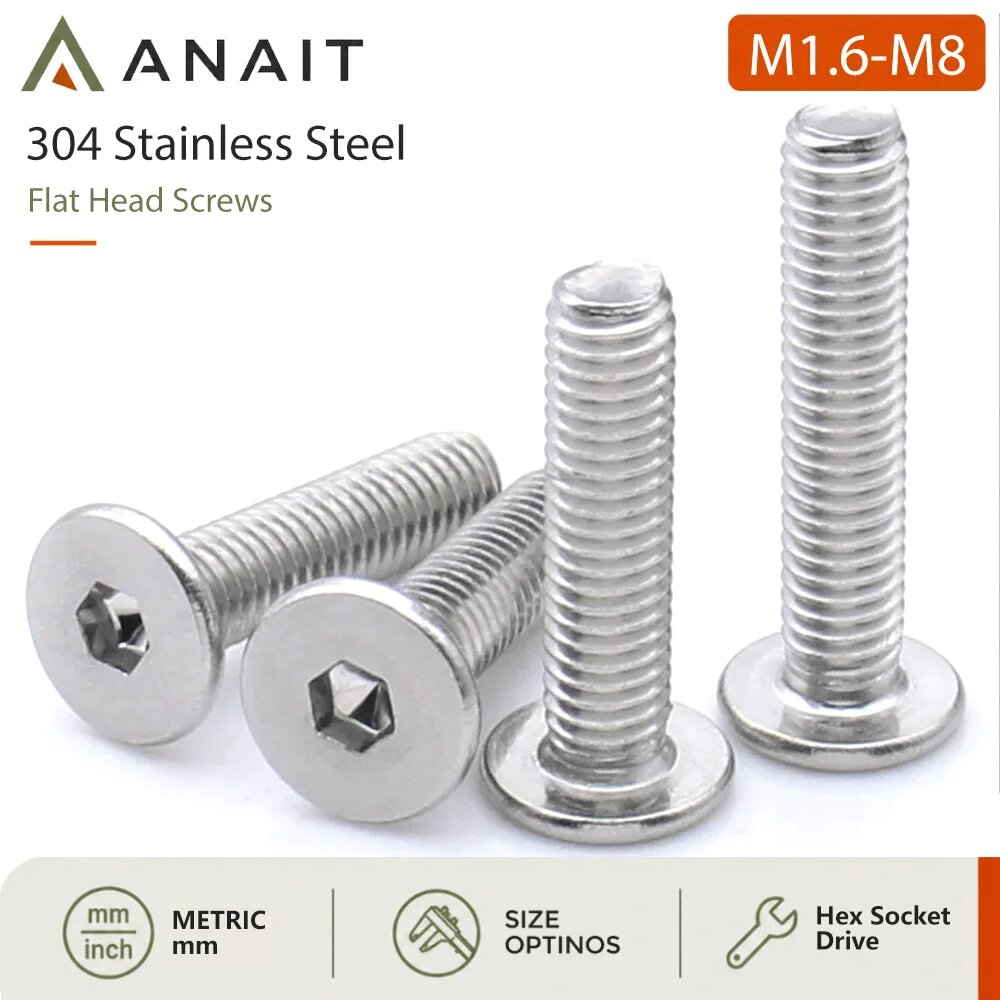 Винты GUOHE WJ1008 нержавеющая сталь M1.6-M8 M6 x 5pcs, 16mm