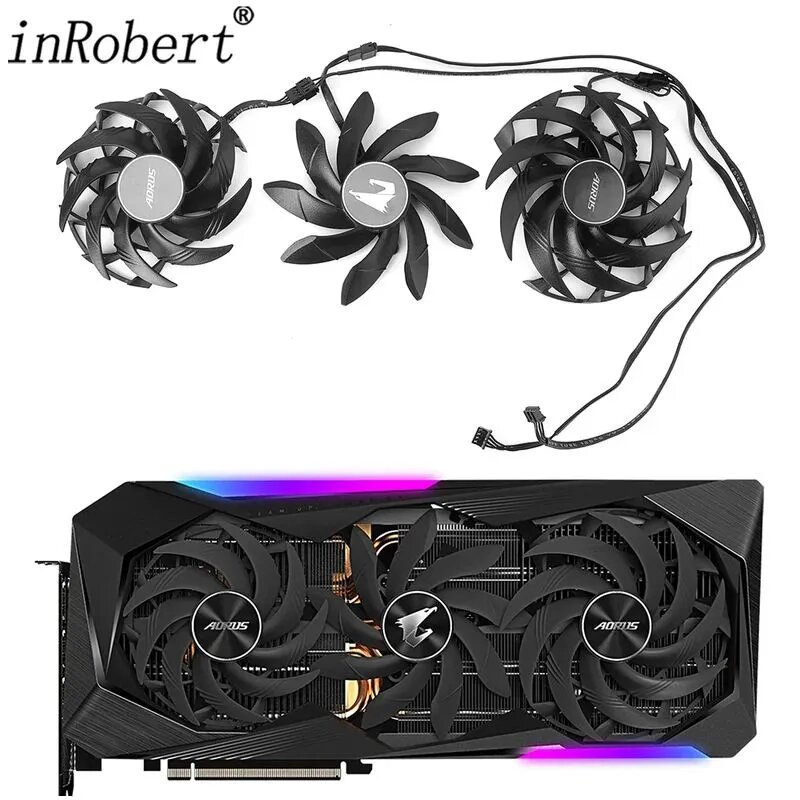 Вентилятор для видеокарты PLD10015B12H 0.55A 4Pin для Gigabyte AORUS GeForce RTX 3070 3080 3090 XTREME RX 6800 6900 XT MASTER 16G