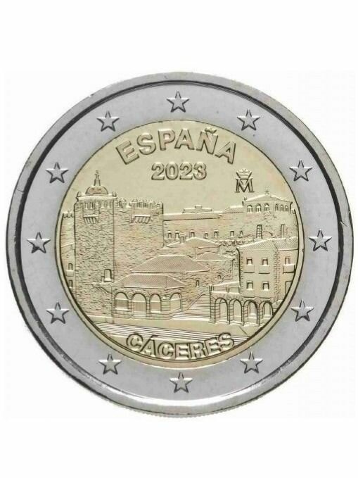 2 евро Старый город Касерес. Испания 2023 UNC