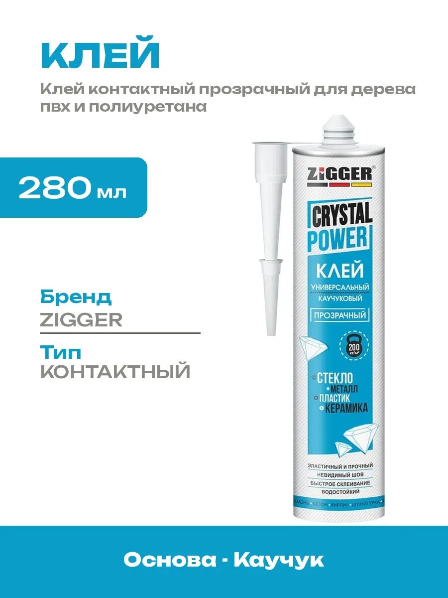 Клей каучуковый бесцветный универсальный для дерева пластика