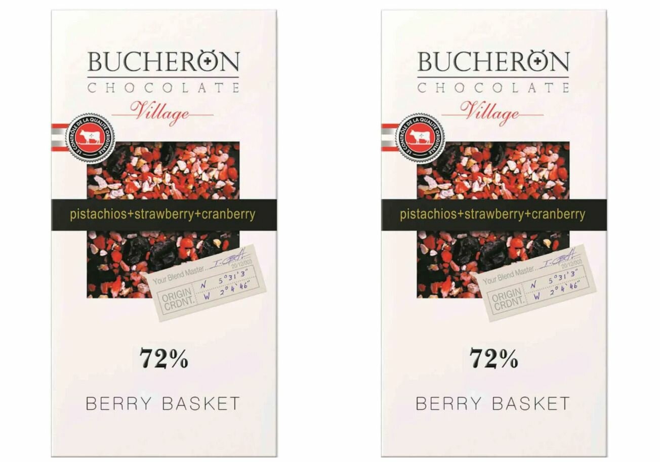 BUCHERON Шоколад горький С розмарином и розовым перцем, 100 г, 2 шт