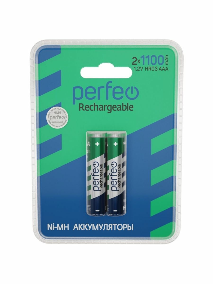 Perfeo Ni-Mh аккумуляторы HR03 AAA 1100mAh на пластиковом блистере, 2шт, 1.2V
