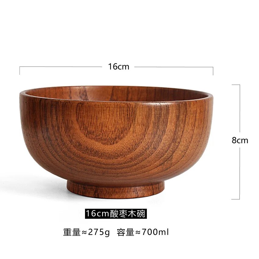 Деревянная миска из унаби для супа и лапши 16X8cm jujube wooden