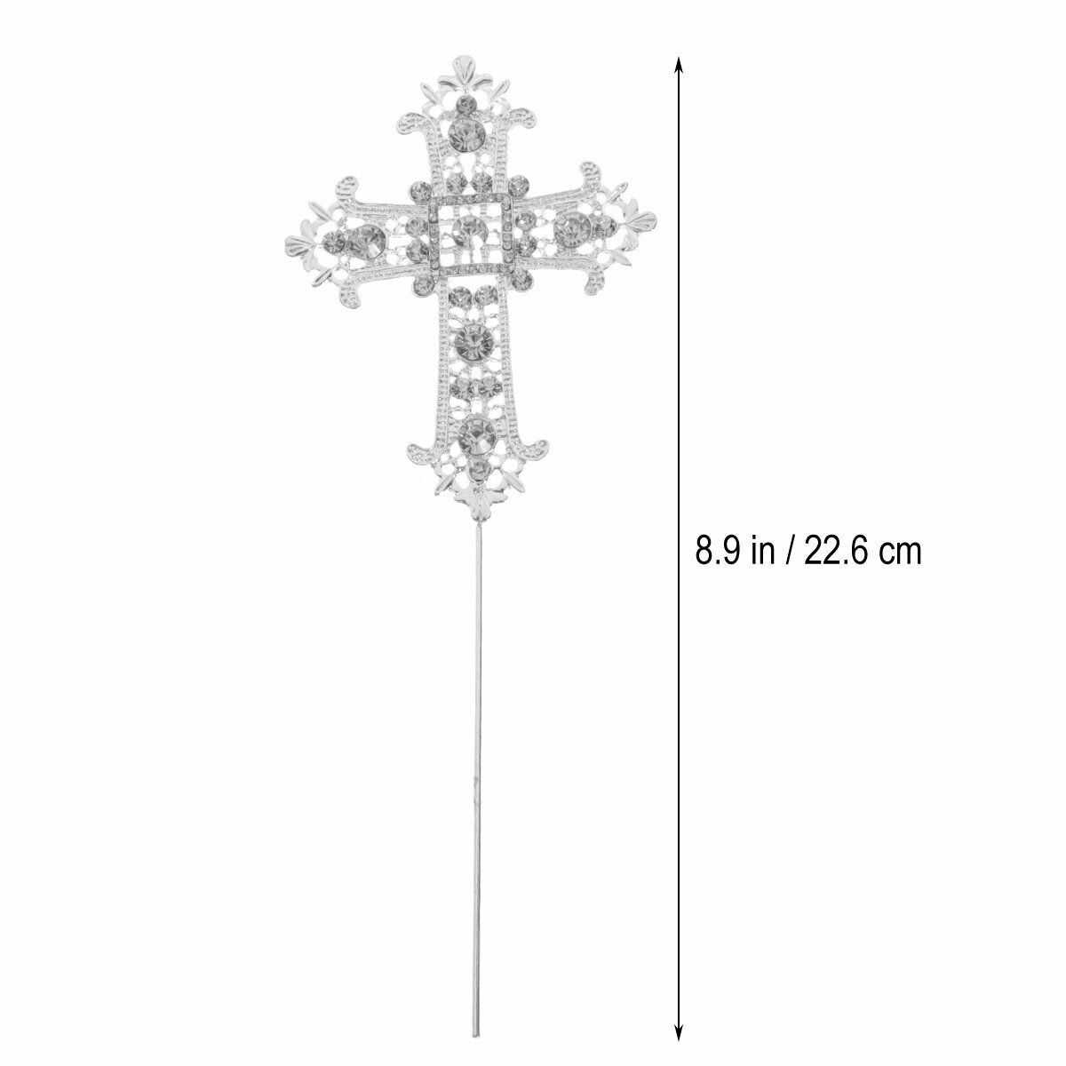 1PC Красивый Топпер Для Торта В Forme Креста Из Металла Для Свадьбы И Дня Рождения Серебряный Размер 1