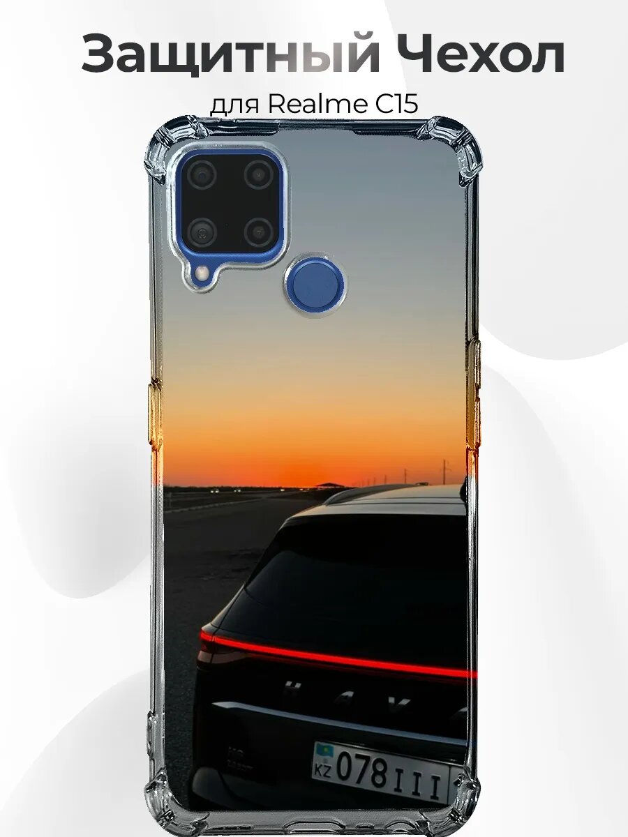 Чехол для Realme C15 Haval H6 III чёрный Sunset