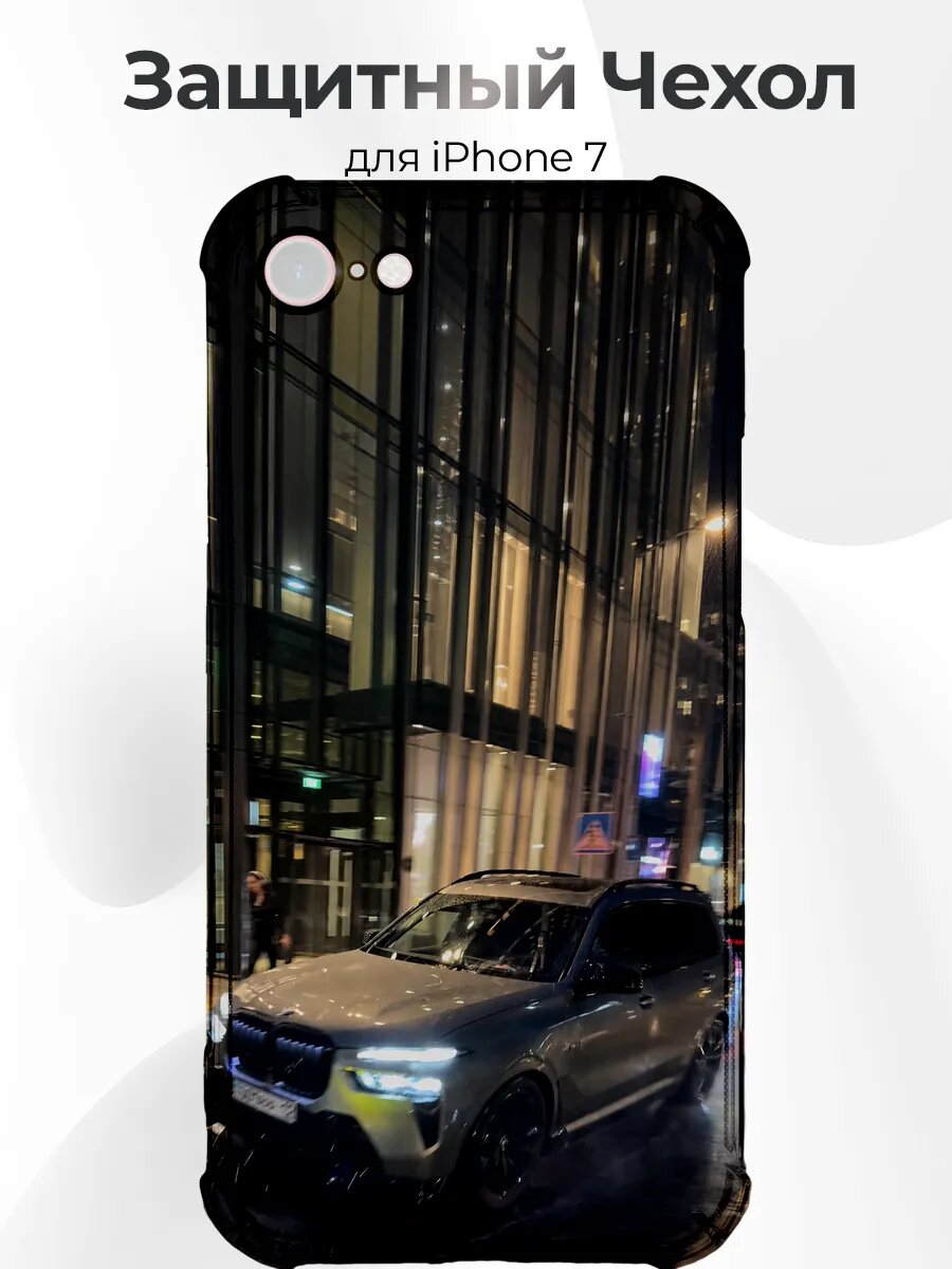 Чехол с принтом iPhone 7/8/SE 2 BMW X7 G07 ночью