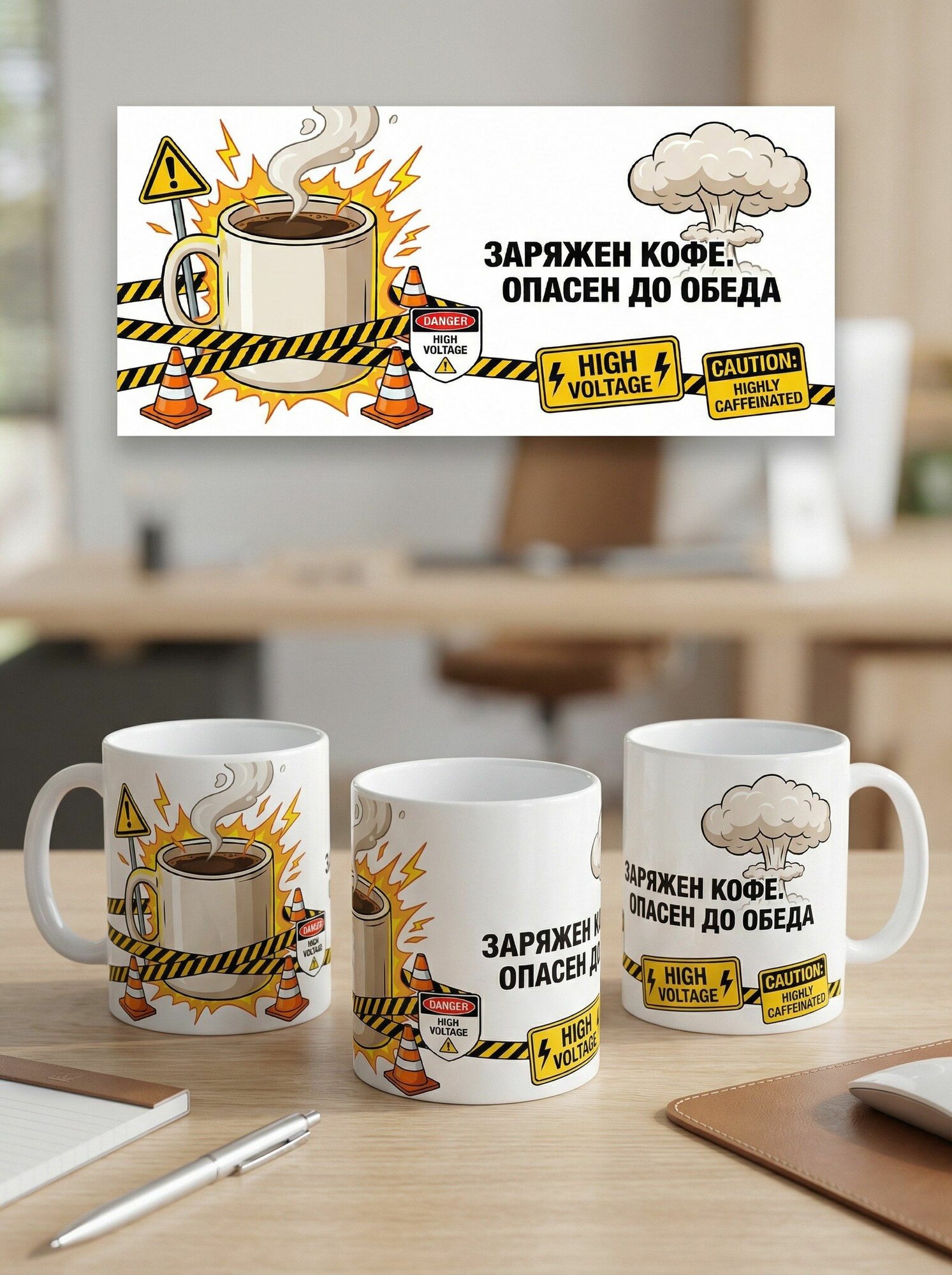Кружка для кофе с принтом