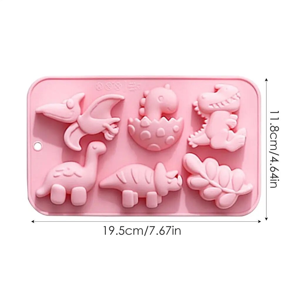 Форма для торта "Динозавр" из силикона 6 шт. Pink