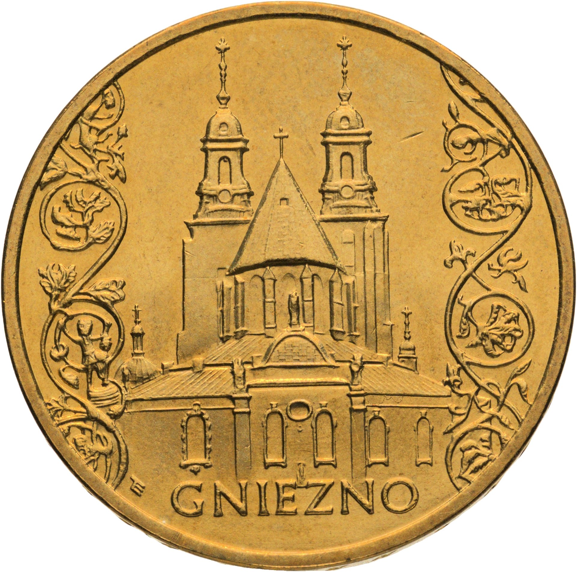 Польша 2 злотых 2005 "Гнезно Gniezno", Латунь, в сохранности UNC