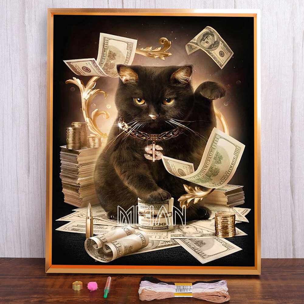 MEIAN Набор для вышивания,30x40CM,11CT, кот