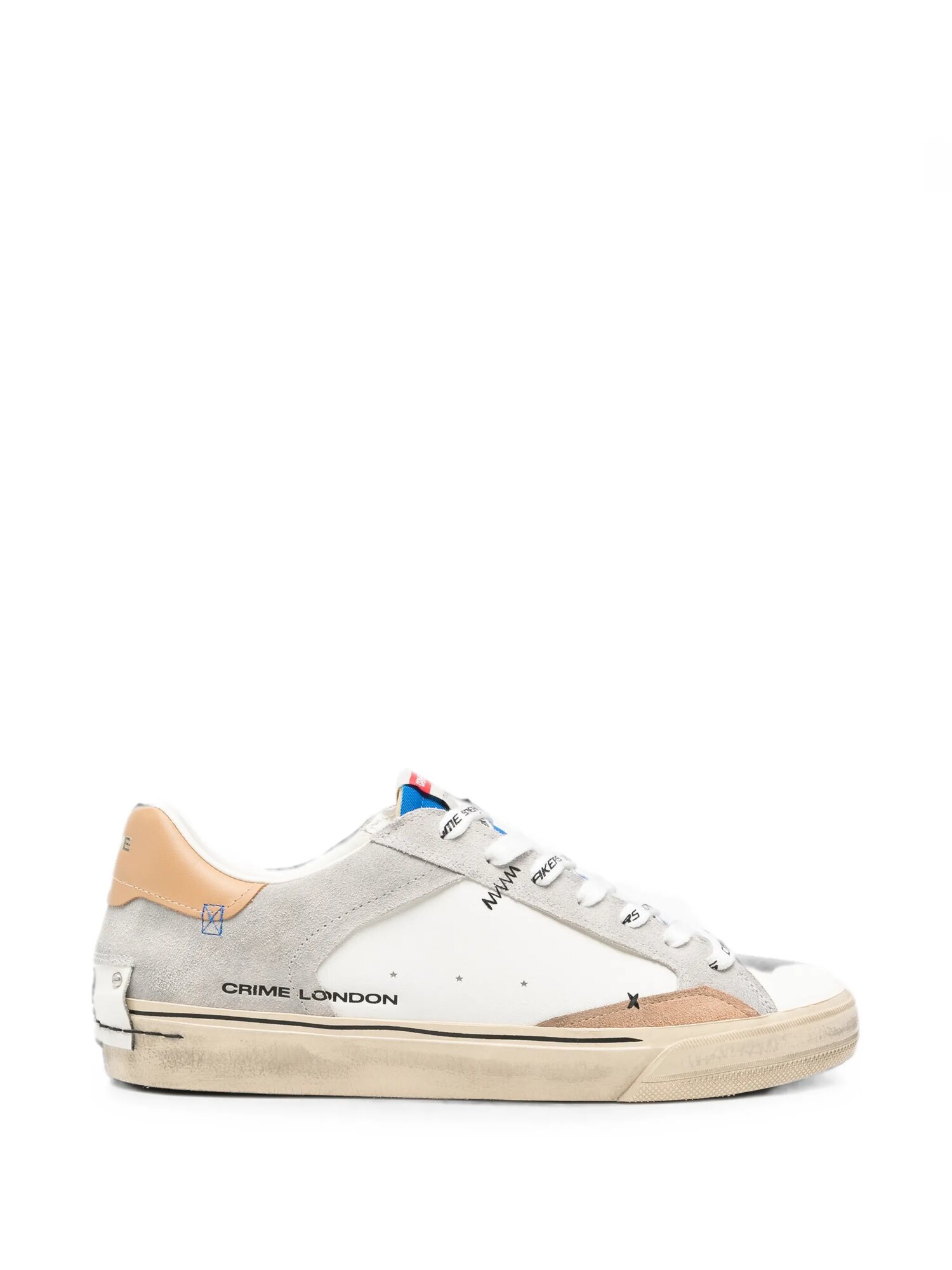 Кроссовки Deconstructed suede-panelled low-top sneakers