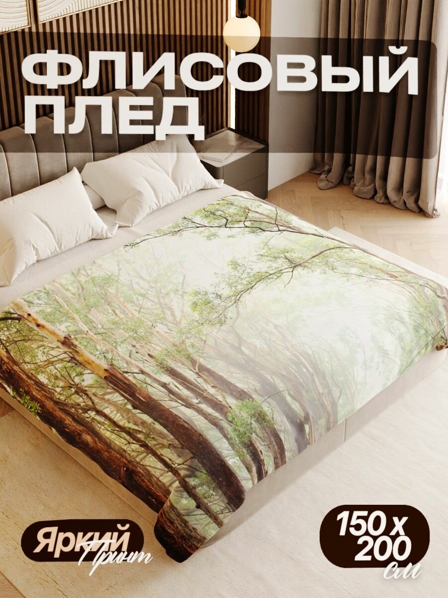 Плед флисовый 150х200 см мягкий теплый покрывало для дома