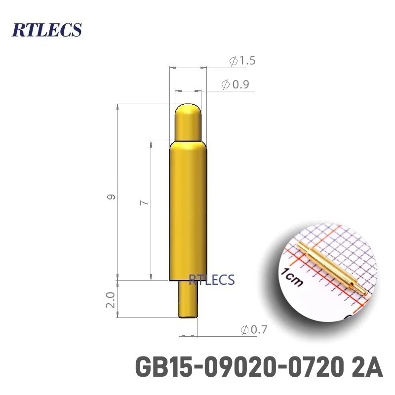 Pogo Pin разъемы RTLECS GB15-XX 5/20/50 шт. 20pcs, Height 9.0mm B 2A