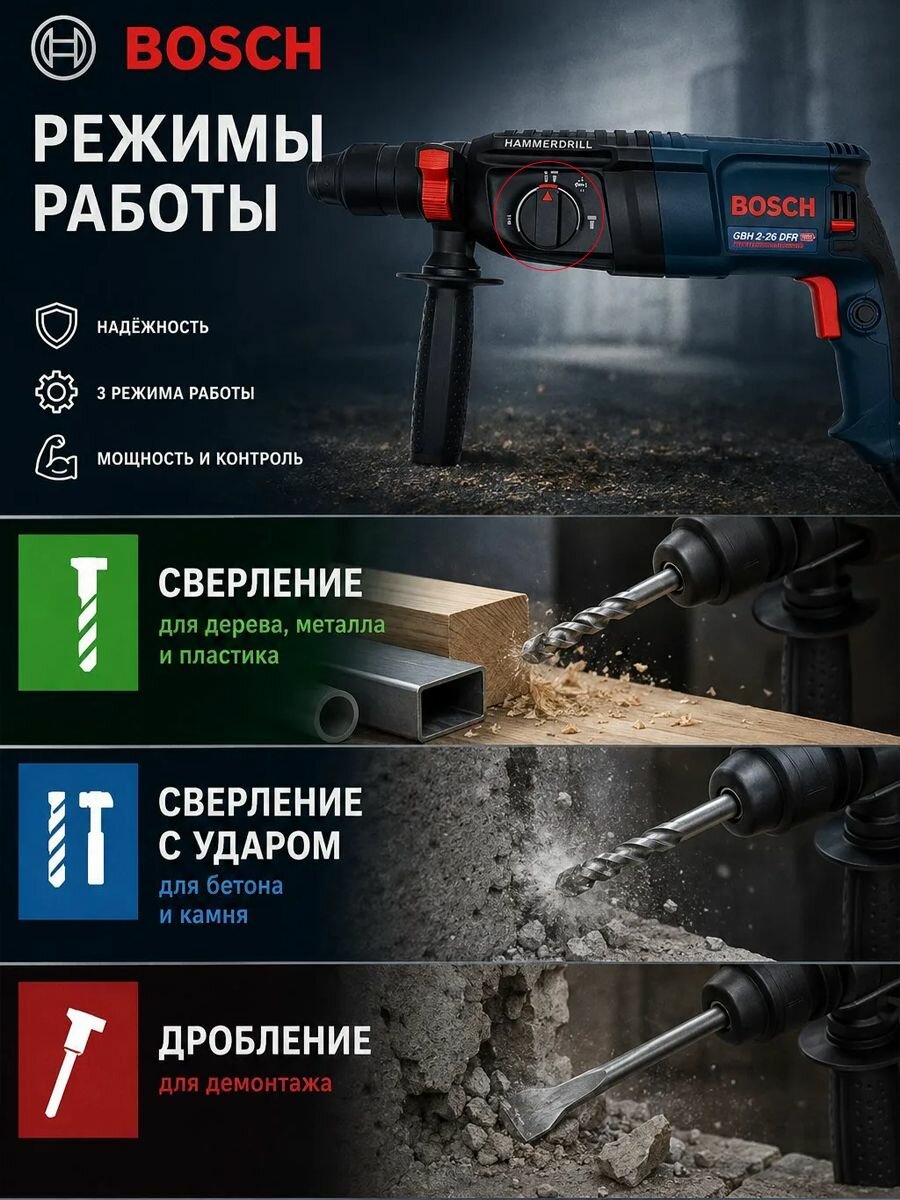 Bosch Перфоратор 800 Вт — фото 1
