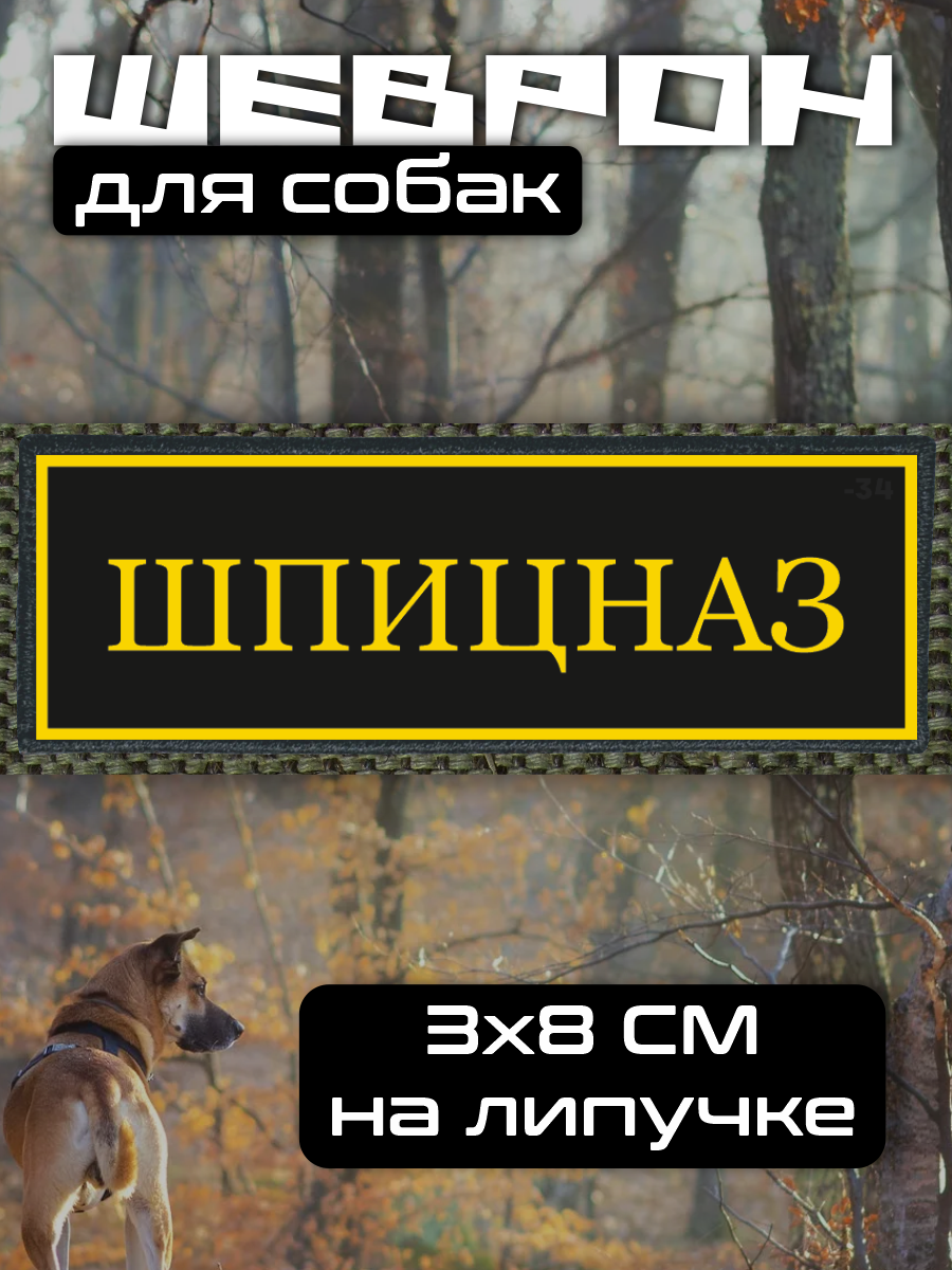 Шеврон на липучке для собак Шпицназ шпиц