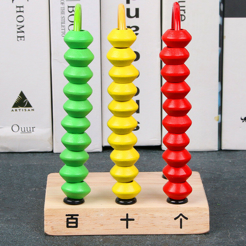 Wooden educational counting frame for kids math skills development style d