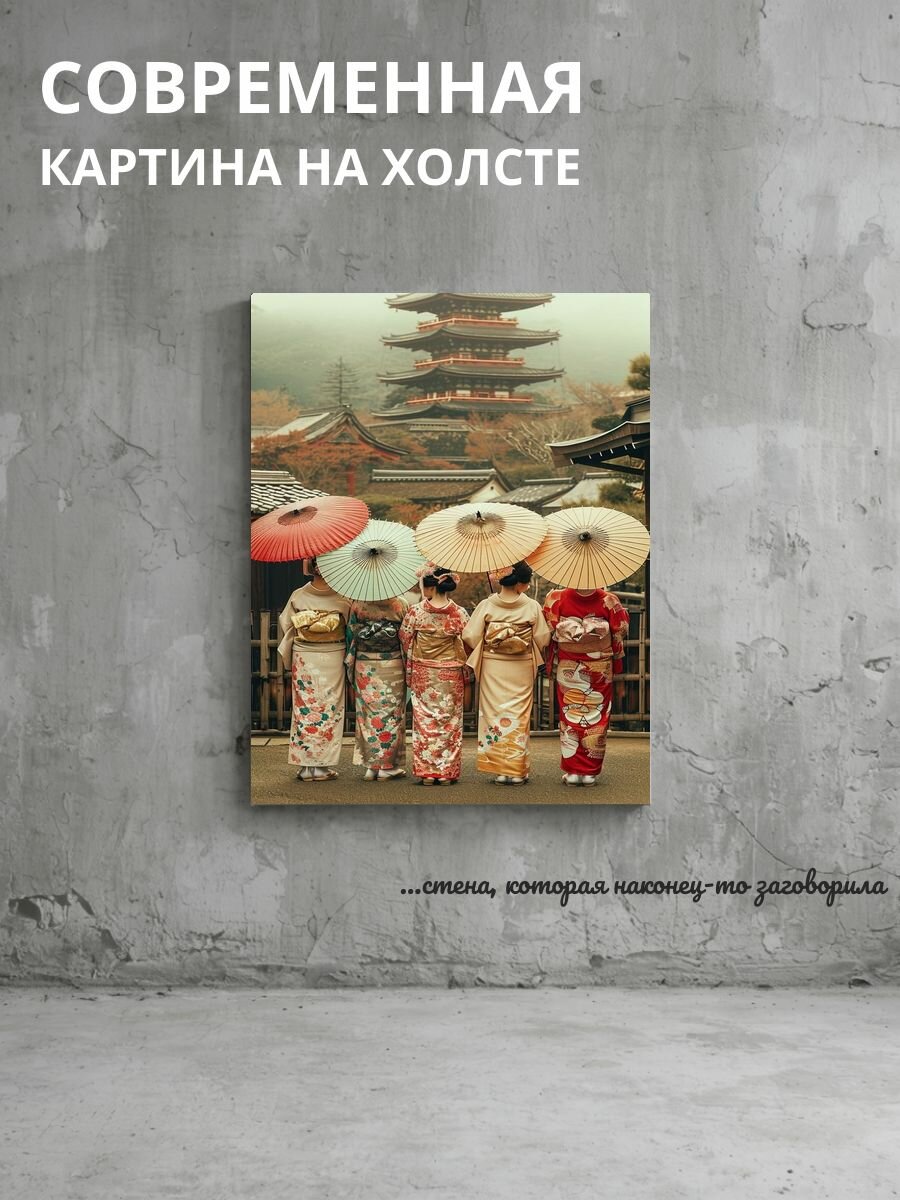 Картина на холсте Гейши 20x30 см