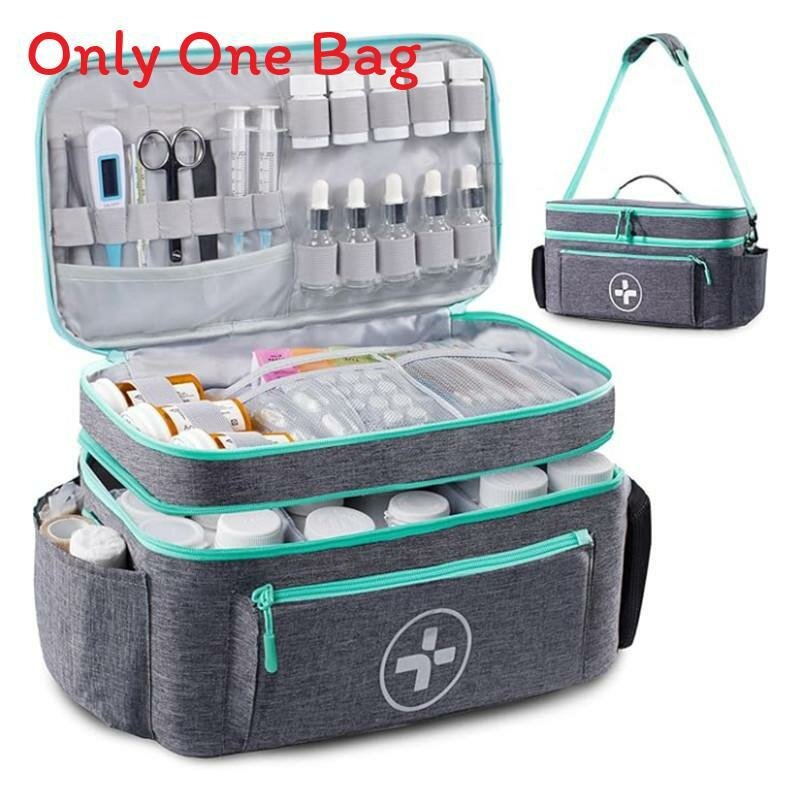 Modern simple travel case with durable oxford fabric for first aid and medical supply storage, gray