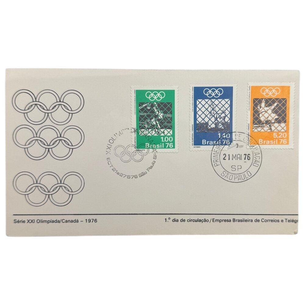 Конверт первого дня (КПД) "XXI летние Олимпийские игры, Монреаль 1976" 1976 г. Бразилия