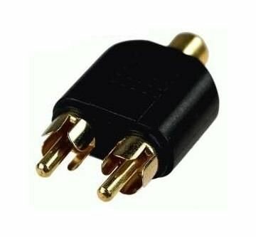 RCA 2 штекера - RCA гнездо Переходник пластик (RCA гн - 2 x RCA шт)