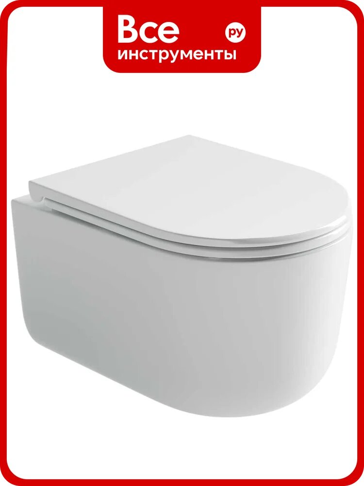Подвесной унитаз Ceramicanova Ulma безободковый, смыв торнадо CN4006T, микролифт, дюропластовое сиденье, овальная чаша