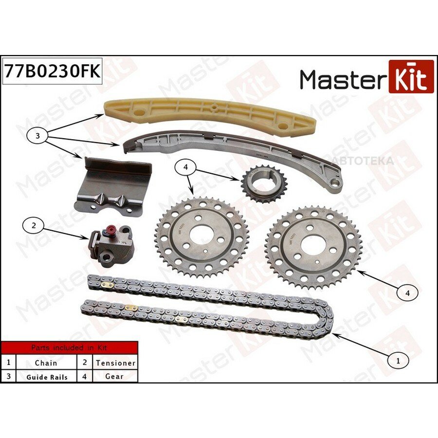 Комплект цепи ГРМ MASTERKIT 77B0230FK