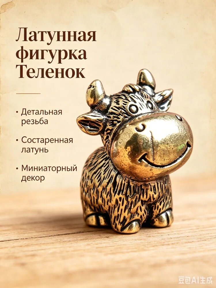 Статуэтка бронзовый, высота 2.62 см, длина 2.8 см