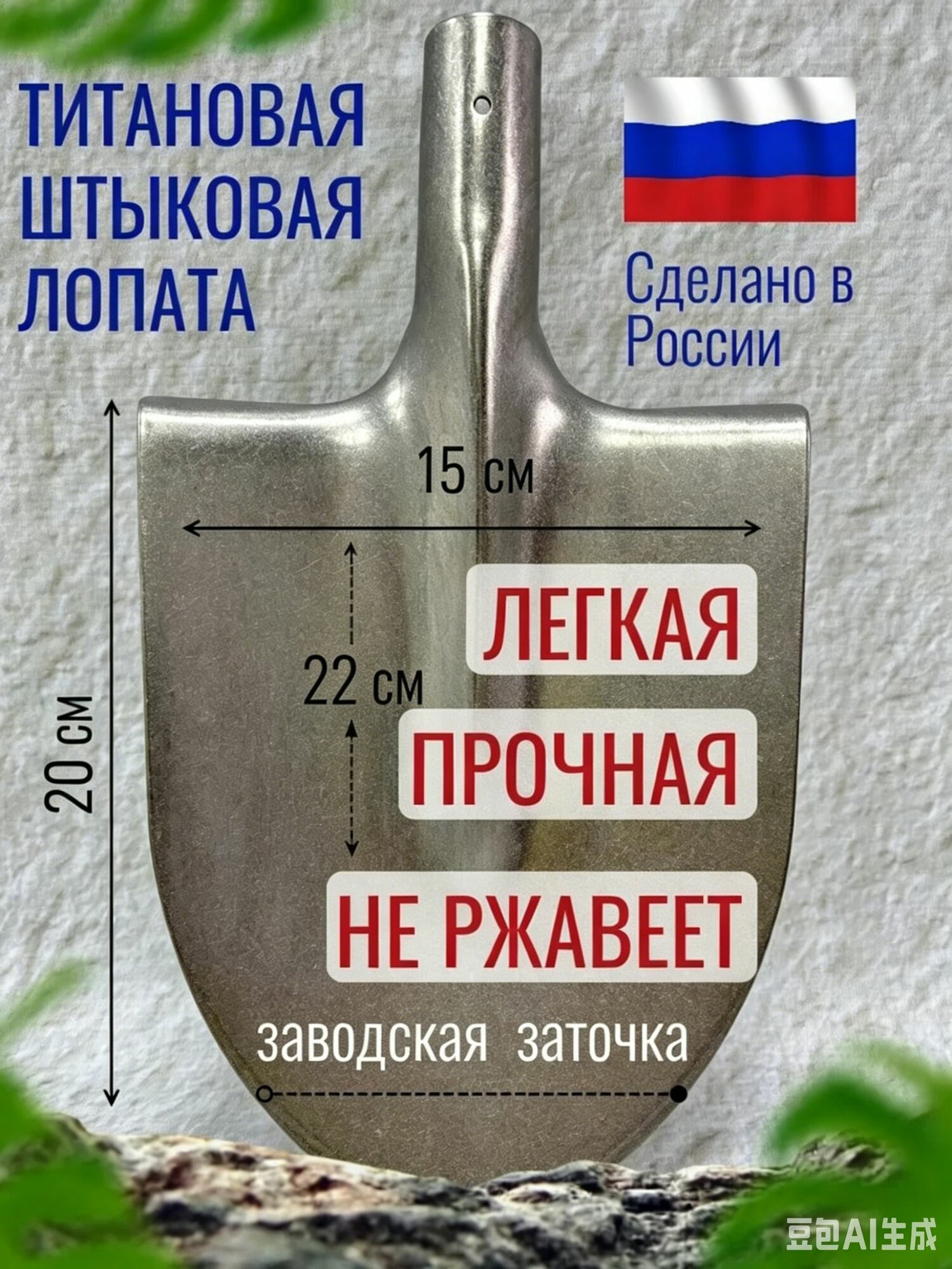 Лопата универсальная 22.0 см 22 см