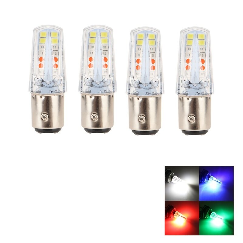 4шт светодиодные неоновые лампы для мотоцикла 1157/BAY15D 12V 32 филамента разноцветные (белый/красный/синий/4 цвета) высокая яркость равномерный свет оригинальный штырьковый разъем совместимость с 99% мотоциклов