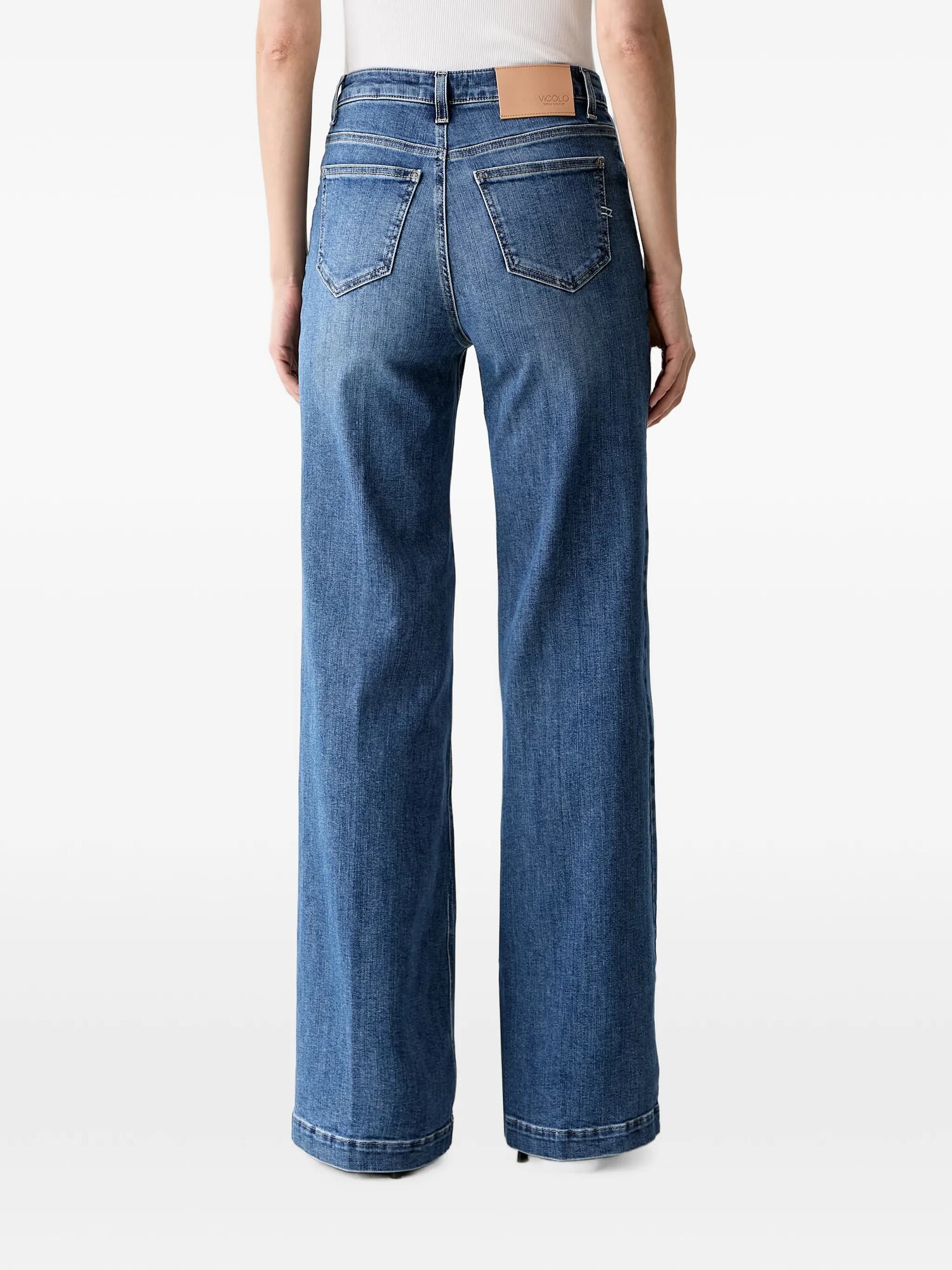 Джинсы VICOLO Button-embellished wide-leg jeans, размер XS — фото 1
