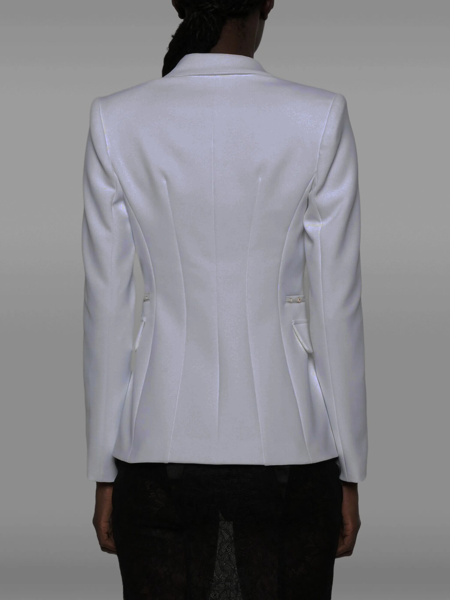 Пиджак Elisabetta Franchi Notched-lapels single-breasted blazer, размер 40, бежевый/белый — фото 1