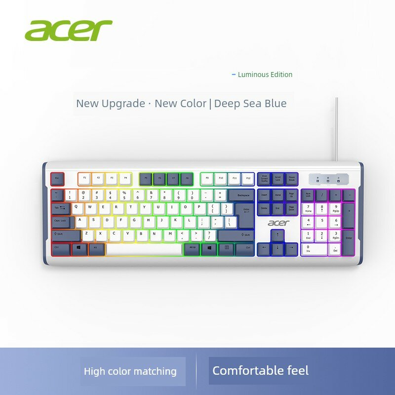 Комплект механической клавиатуры и мыши Acer для настольных компьютеров и ноутбуков, проводная внешняя клавиатура для