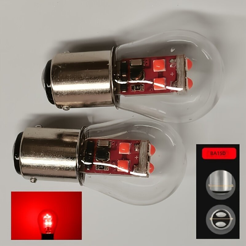 Лампы поворотников и стоп-сигналов P21/5W 1157/BA15D, красные, 2 шт.
