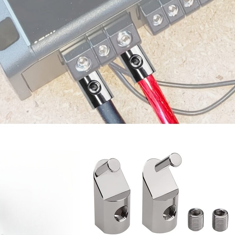 2 шт. угловой редуктор сечения провода 1/0 AWG на 4 AWG для автомобильного аудио, латунь с никелированием, входной коннектор питания/заземления