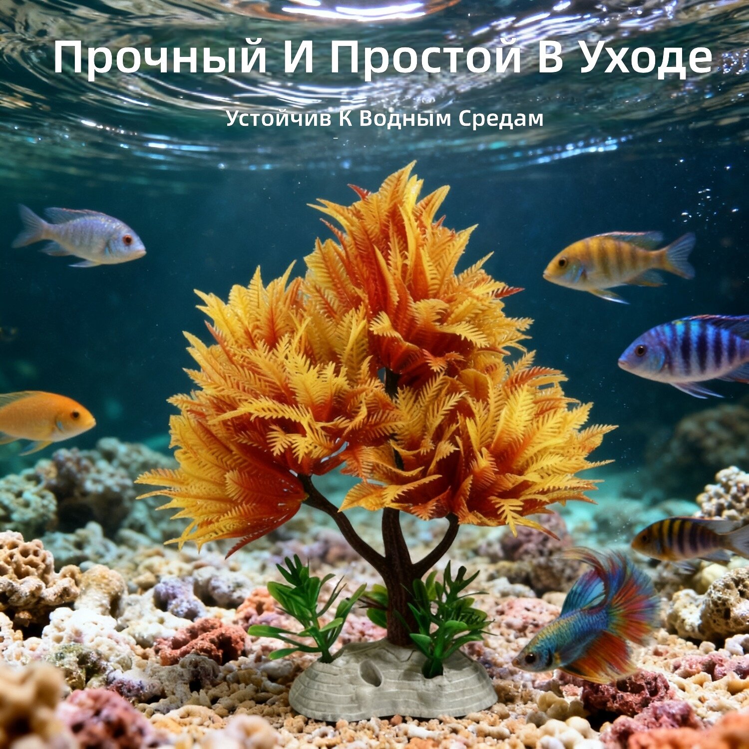 Искусственные аквариумные растения, крупные высокие реалистичные подводные травы, пластиковые водоросли, декор для аквариума для бетта, черепах, золотых рыбок, цвет: вариант