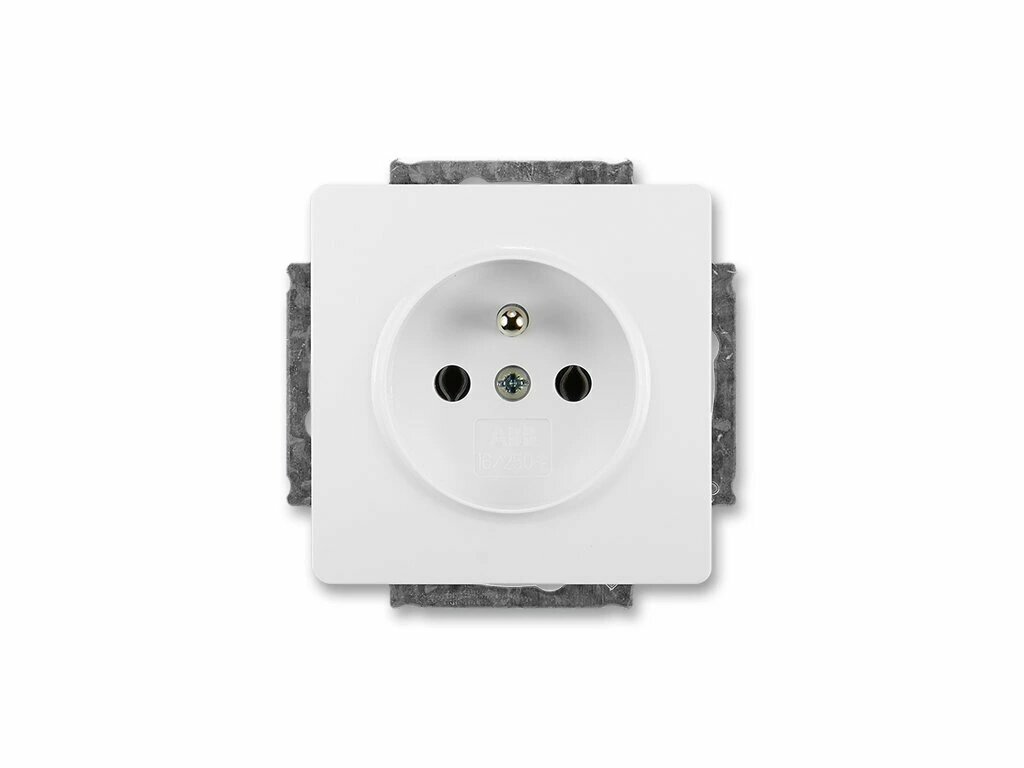 Розетка с заземлением ABB Swing SCHUKO 2P+E 16 А 250 В без шторок белый 5518G-A034;5518G-A03449 B1