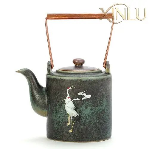 Китайский ручной чайник керамический винтажный чайник одночайник простой чайник камень медь ручной чайник