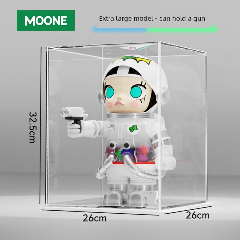 Большой акриловый стенд для коллекционных фигур MOLLY с возможностью размещения в позе с оружием, цельный корпус,