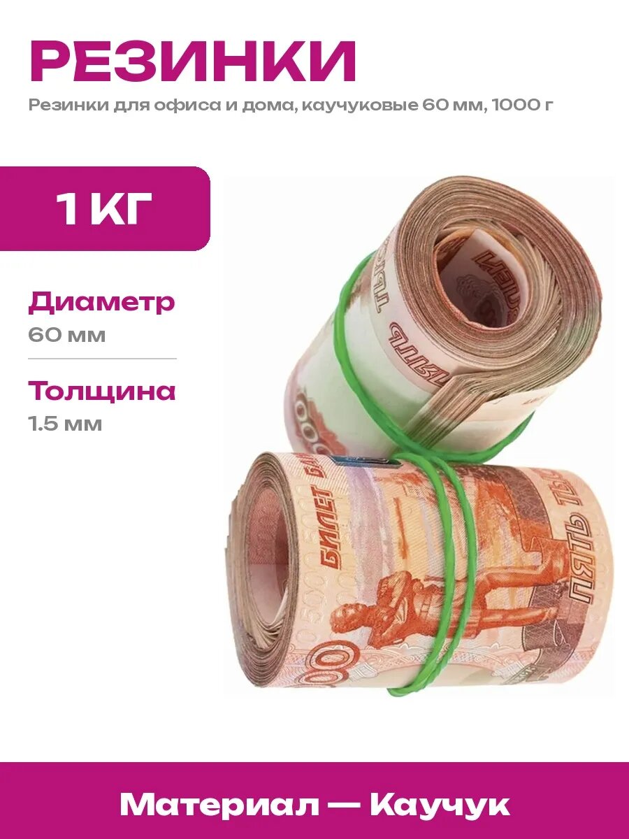 Резинки для денег 1000 г каучук ассорти набор для офиса