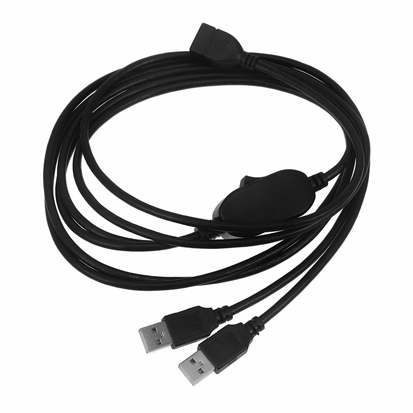 Разветвитель Usb Кабеля, Черный Цвет, Пвх Материал, 1Пакет