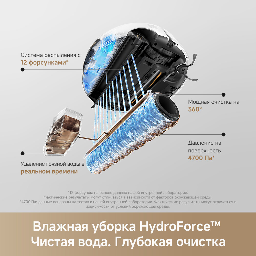 Робот-пылесос Trouver S70 Pro Roller, 30000 Па, влажная и сухая уборка — фото 1