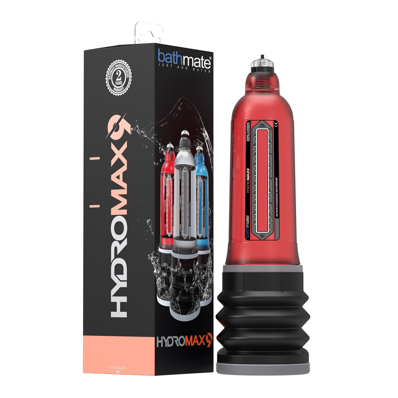 Bathmate Hydromax9, красная Модернизированная гидропомпа для увеличения пениса (размер L)