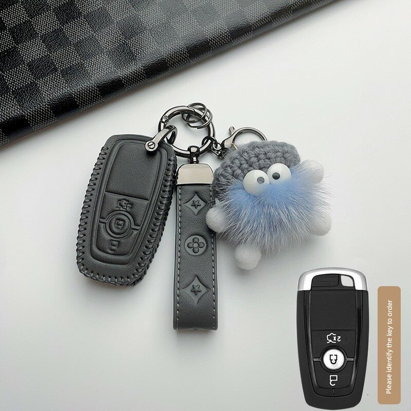 Ключевой брелок Ford для Focus - умные 3 кнопки, высококачественная серая, шнур с дизайном взрывного головы,