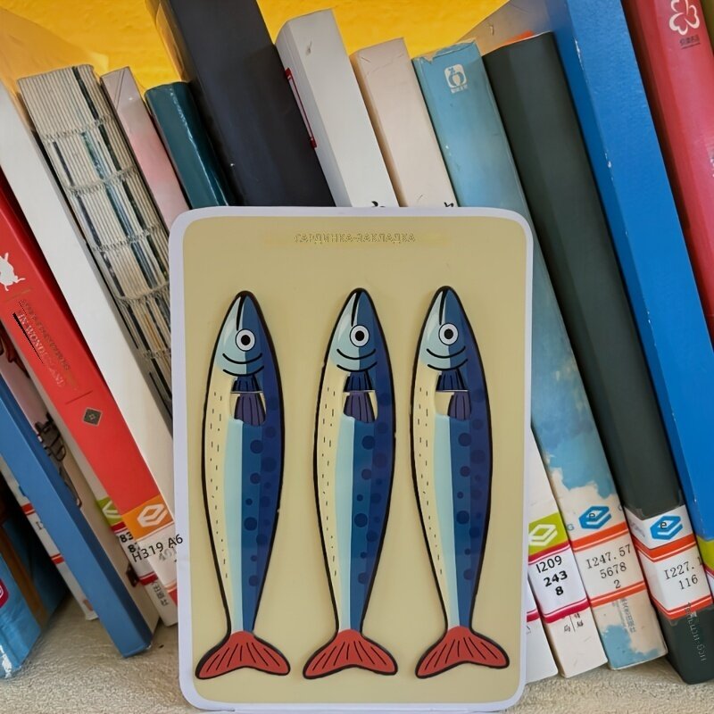 Закладки для книг в виде сардины, 3 штуки