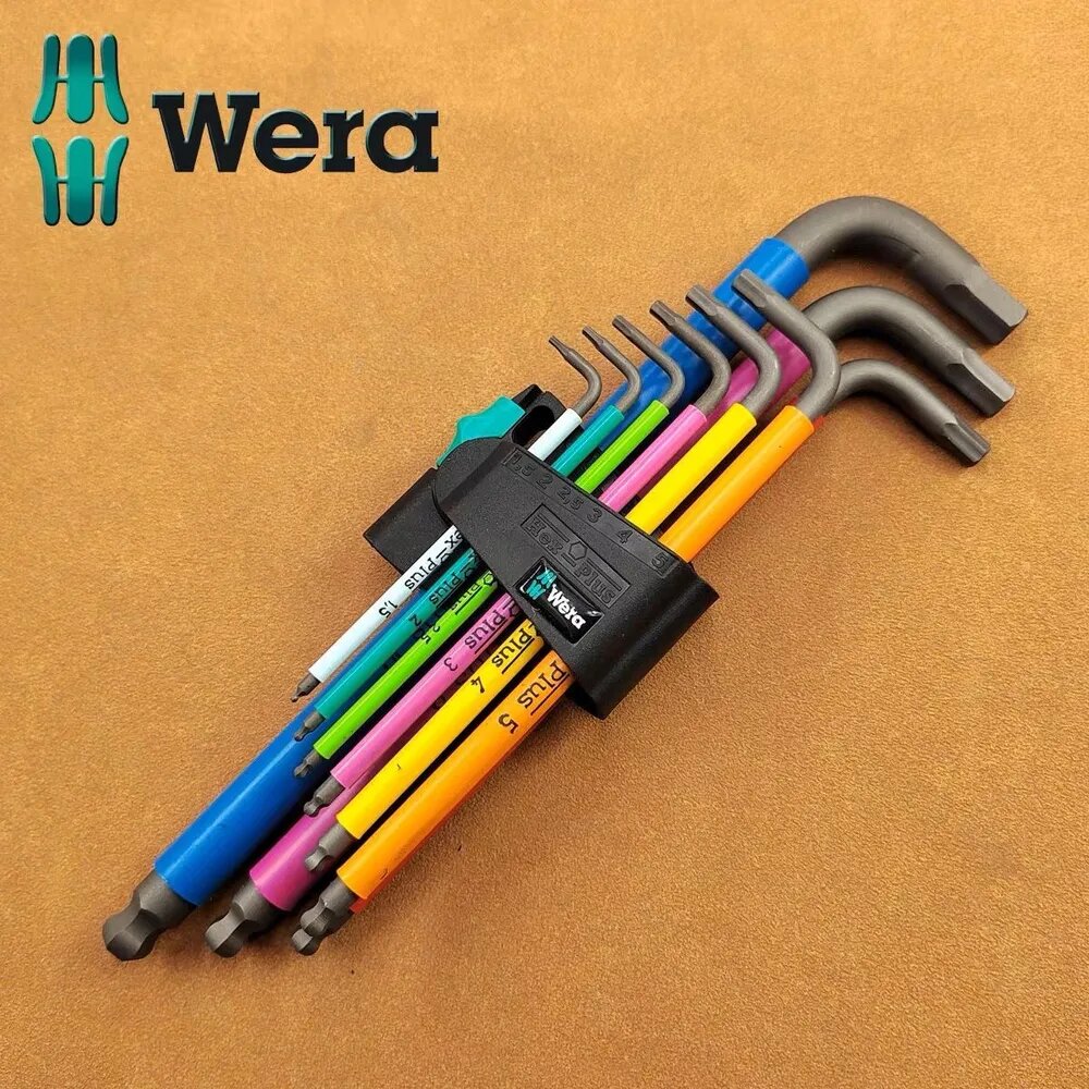 Гаечный ключ шестигранный Wera 950SPKL/9 (05073593001), метрический, удлиненный шарообразный наконечник, 9-комплектный набор