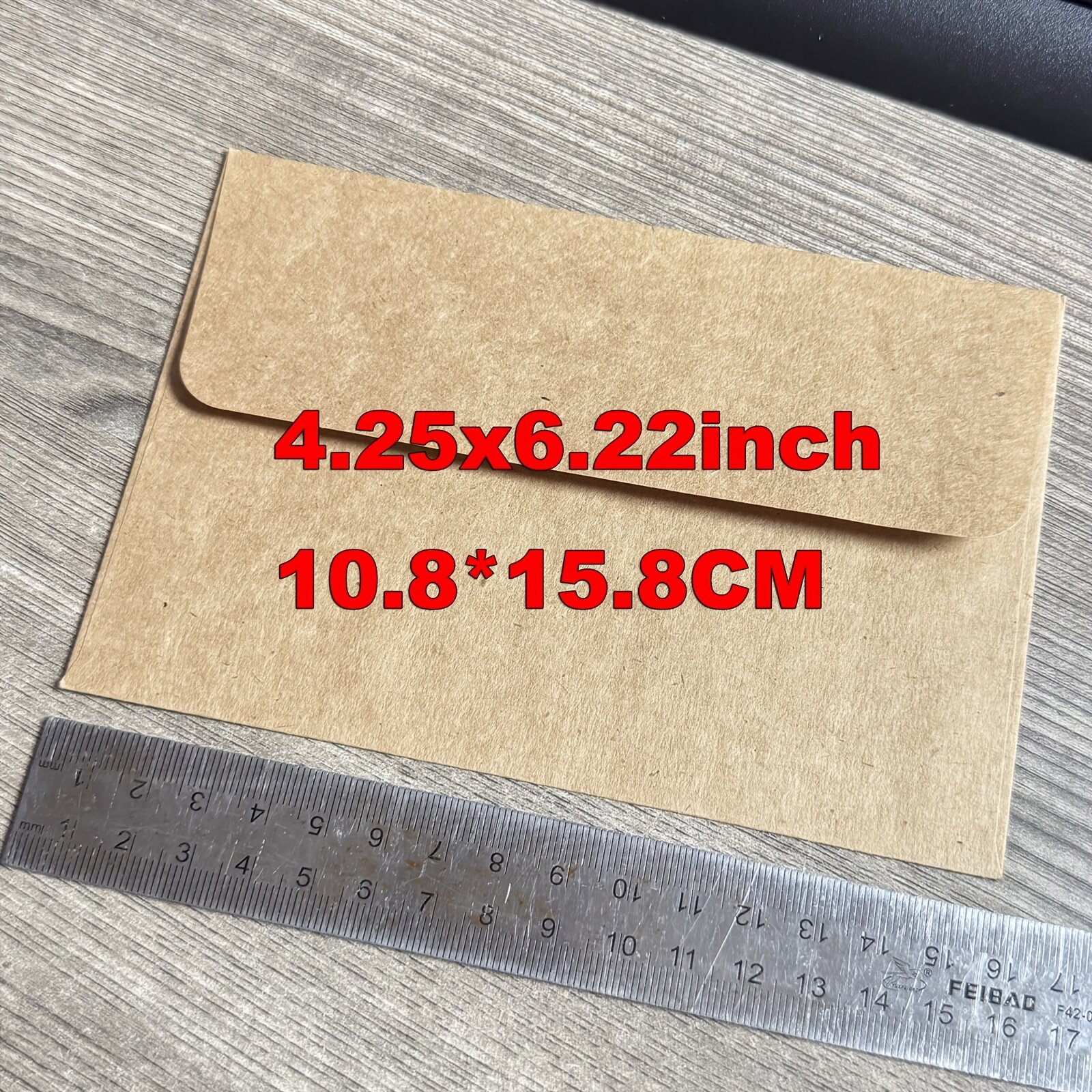 Конверты крафтовые для открыток 18 шт. 15.8x10.8 см с самоклеящимися клапанами