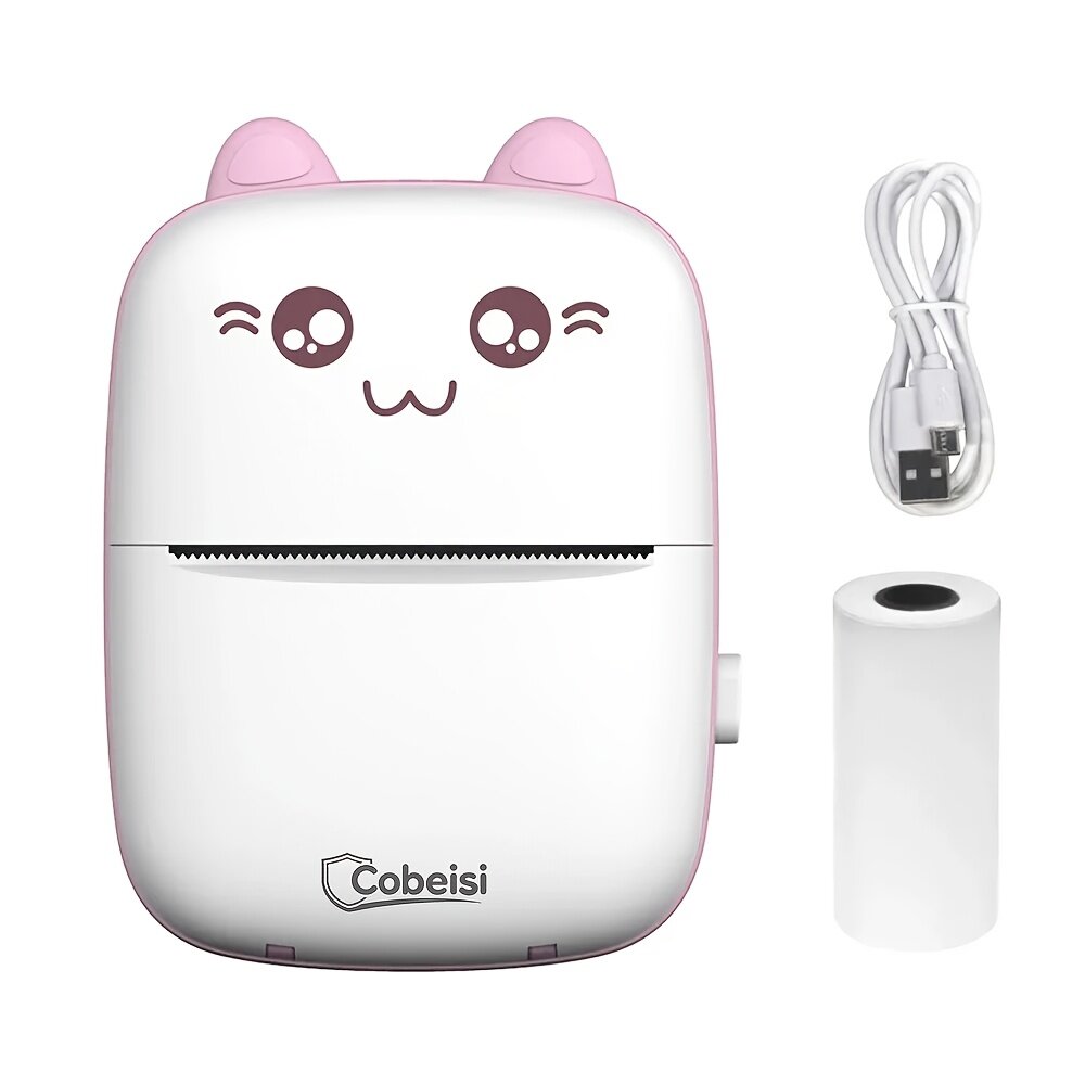 Портативный мини-термопринтер C9, беспроводной Bluetooth, 200 DPI, бесчернильная печать, розовый