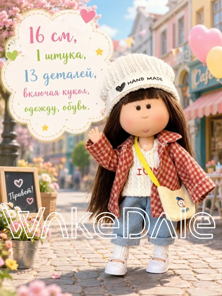 Виниловая кукла Nines Mia Mini Mia, 16 см (включая кукол, одежду, обувь)