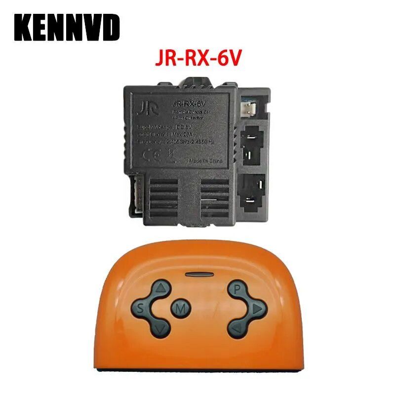 JR-RX-6V 2.4G Четырехугольная розетка Bluetooth Детский электромобиль Пульт дистанционного управления и приемник Комплект автомобильных аксессуаров