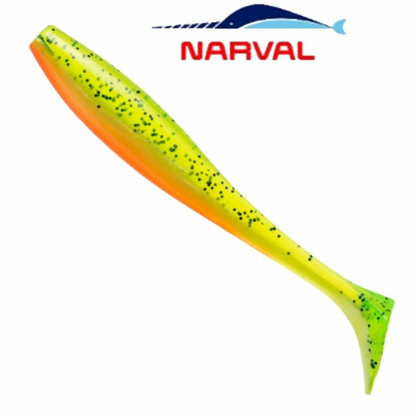 Приманка силиконовая Narval Choppy Tail 8cm цв. #015 Pepper Lemon / Виброхвост для джига на судака, щуку / Силикон Нарвал Чопи Тейл